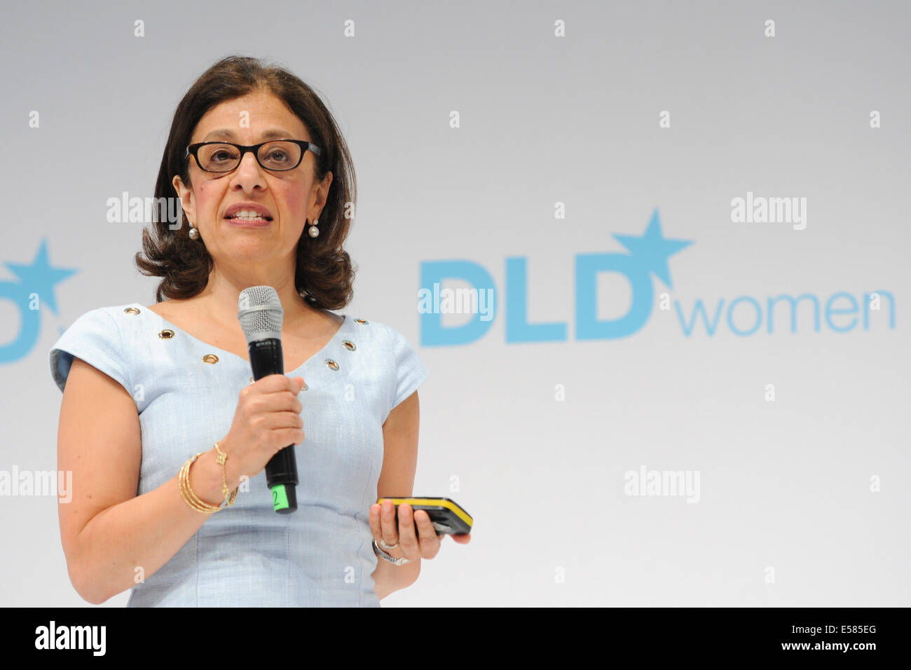 Munich, Germany. 22nd July, 2014. Jaleh Bisharat (Elance-oDesk) speaks ...