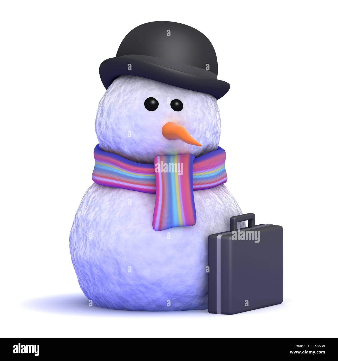 3d render of a snowman ready for business Stock Photo - Alamy