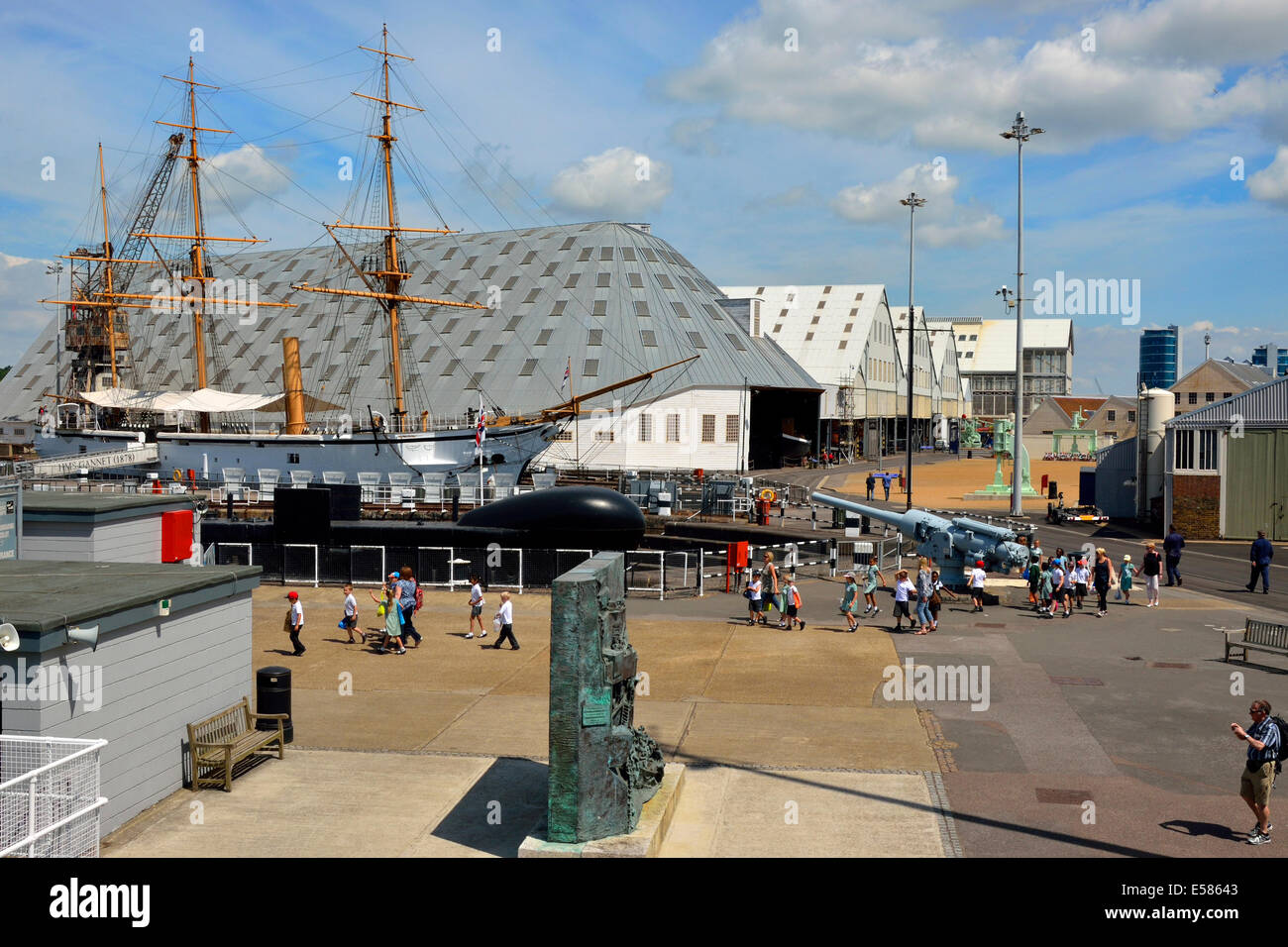 Chatham, Kent, England, UK. Chatham Historic Dockyard. View from the ...