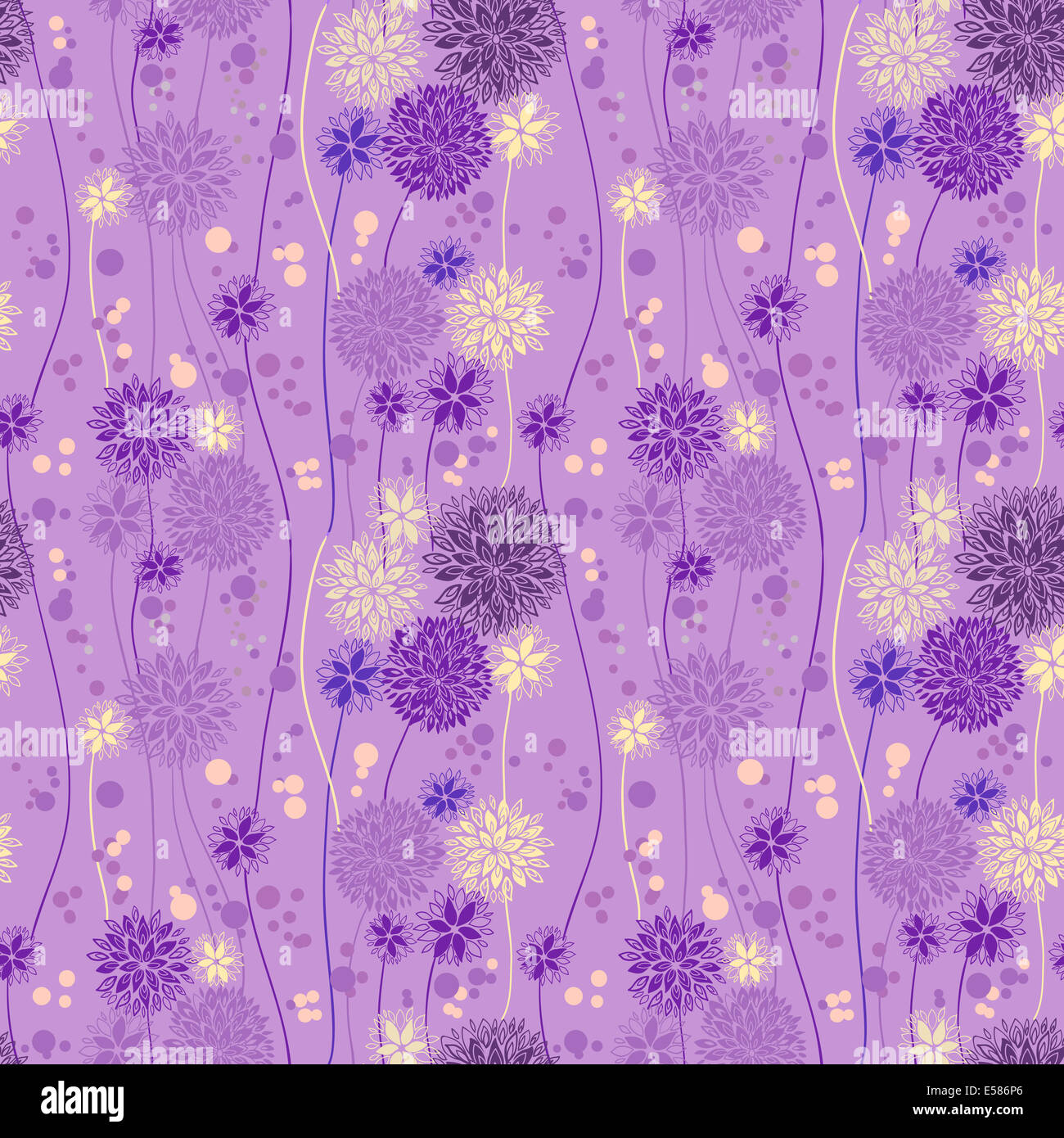 Vintage floral violet seamless pattern, vector illustration Stock Photo - Alamy