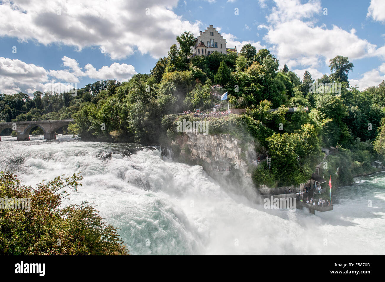 Switzerland, Rhinefall Schaffhausen, Rhine Falls on the river Rhine ...