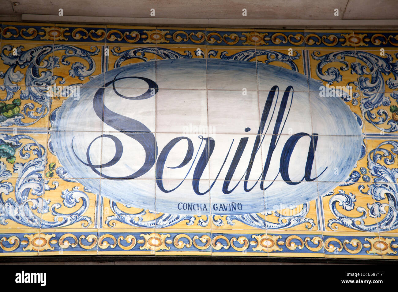 Seville Tile Design - Sign, Spain, Europe Stock Photo - Alamy