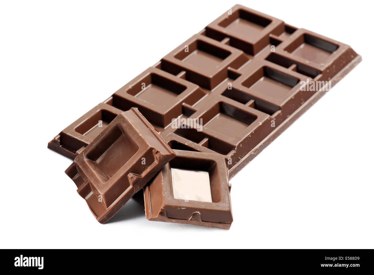 chocolate bar, on white background Stock Photo - Alamy