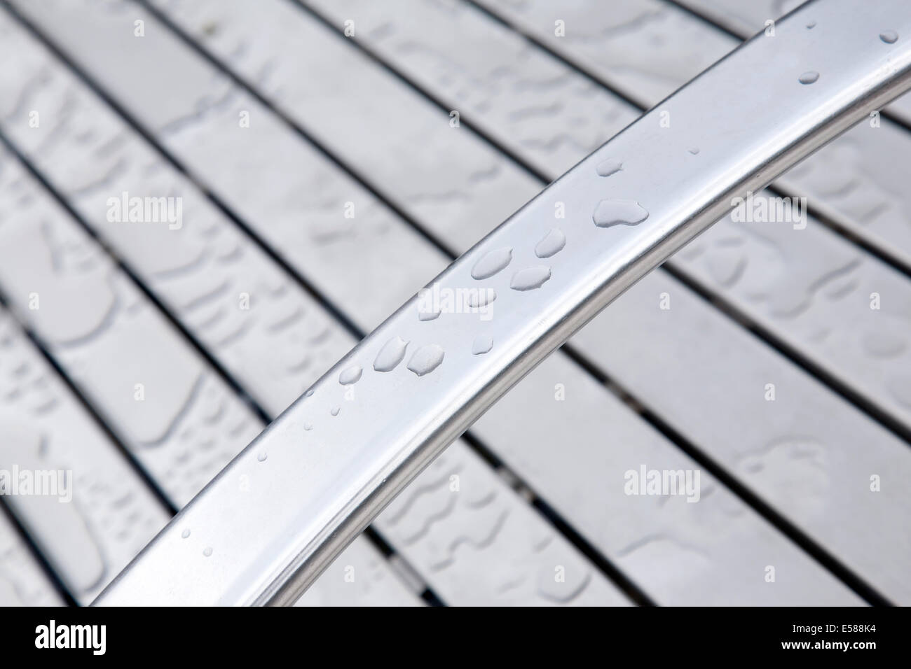 Rain Drops On Silver Diagonal Background Stock Photo - Alamy