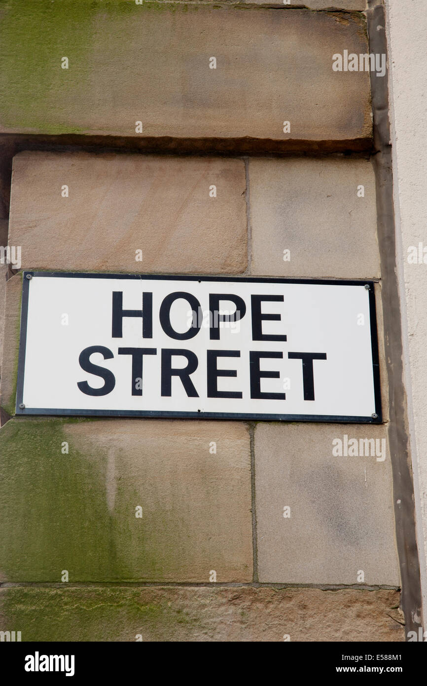 Hope Street Sign, Manchester, England, UK Stock Photo - Alamy