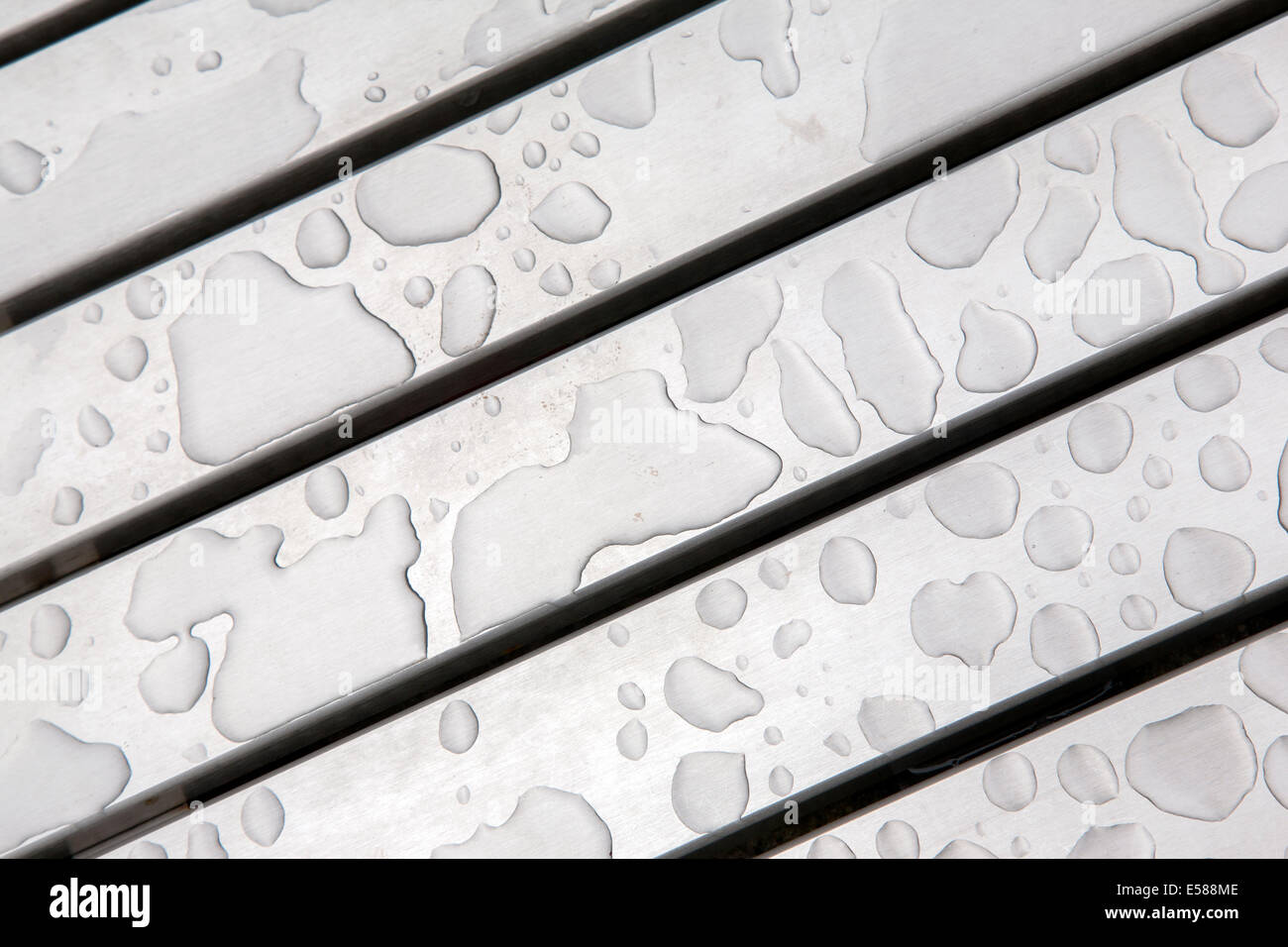 Rain Drops on Silver Diagonal Background Stock Photo - Alamy