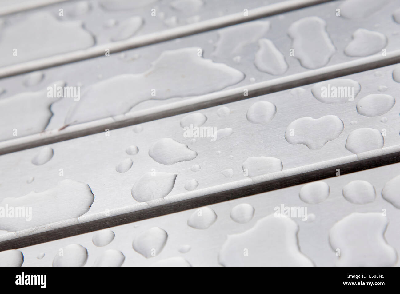 Rain Drops on Silver Diagonal Background Stock Photo - Alamy