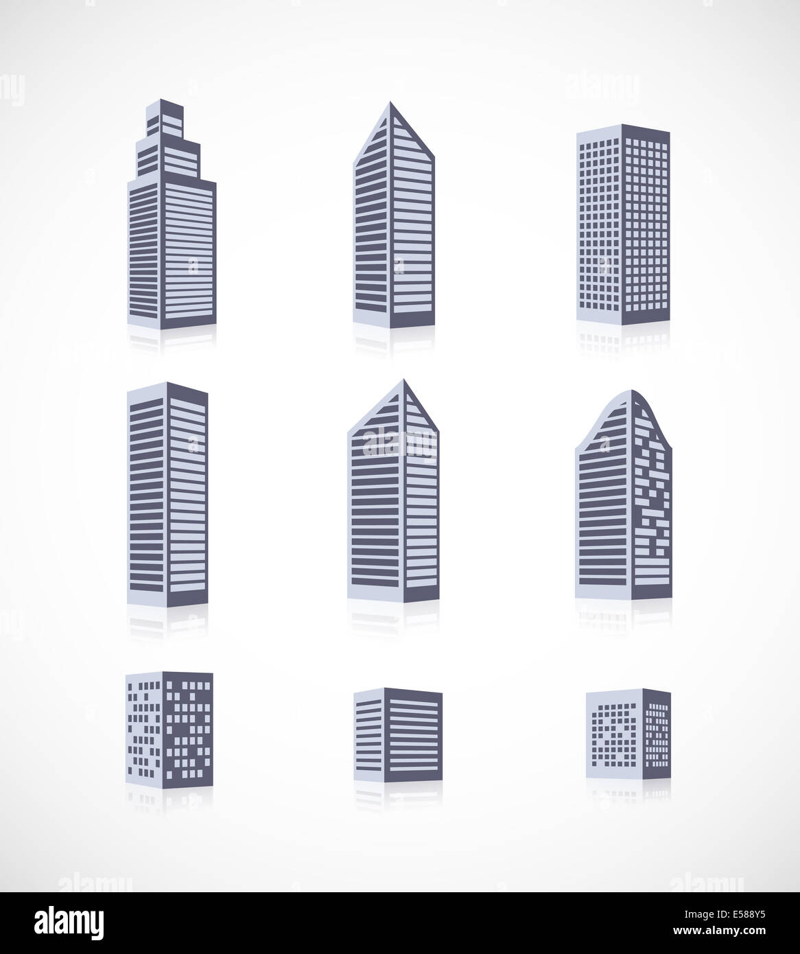 Set of buildings icons Stock Photo - Alamy