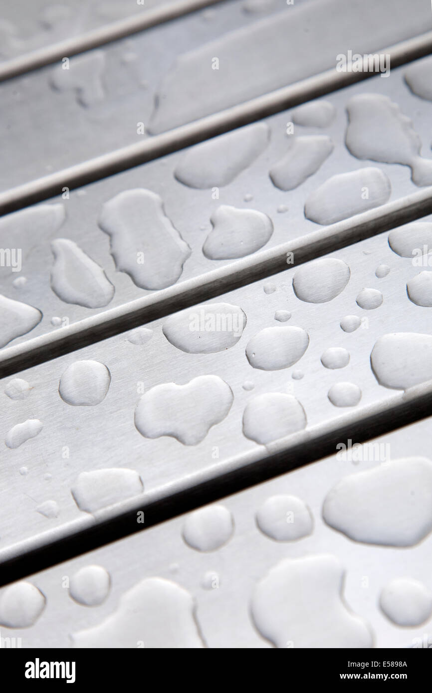Rain Drops on Silver Diagonal Background Stock Photo - Alamy