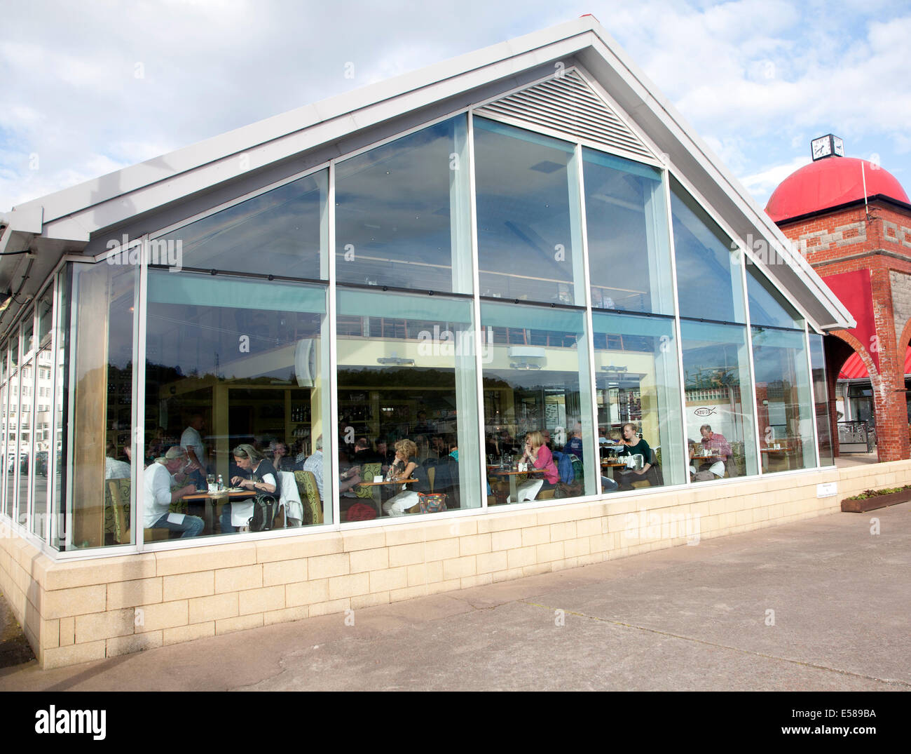 People eating inside Ee-Usk Restaurant, North Pier, Oban, Argyll and ...