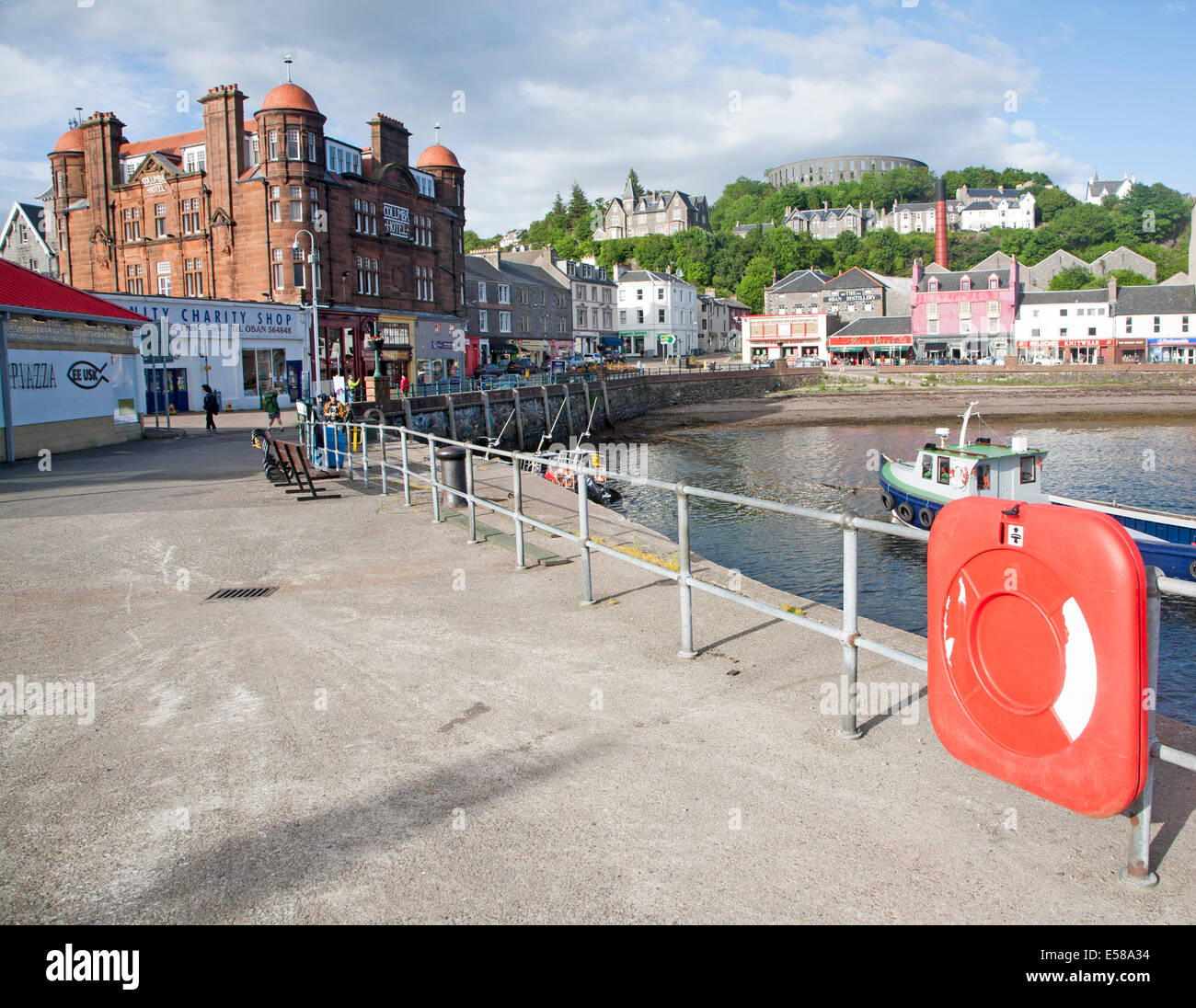 The quayside on North Pier with the Columba Hotel, Oban, Argyll and ...