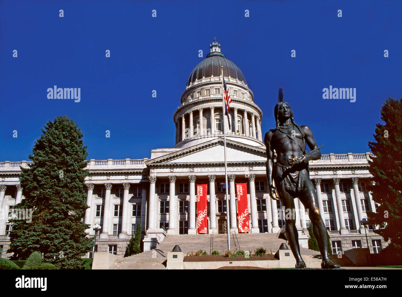 Bronze statue of Massasoit chief,State Capitol Building,Salt Lake City ...