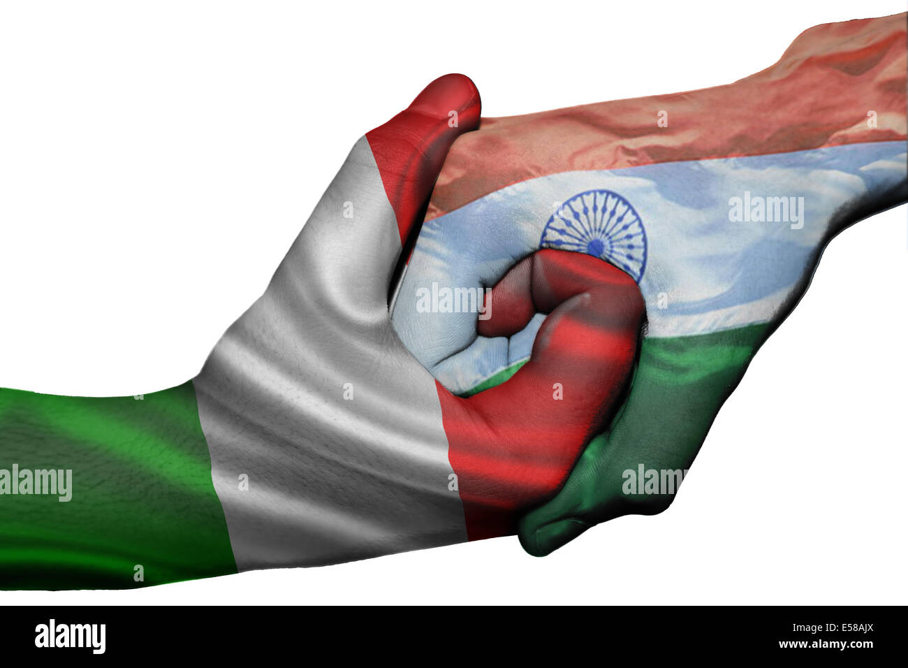Flags handshake italy hi-res stock photography and images - Alamy