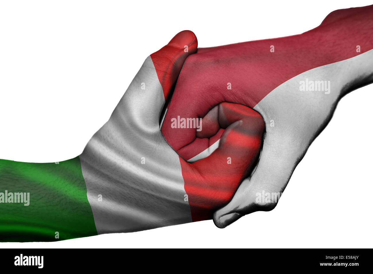 Flags handshake italy hi-res stock photography and images - Alamy