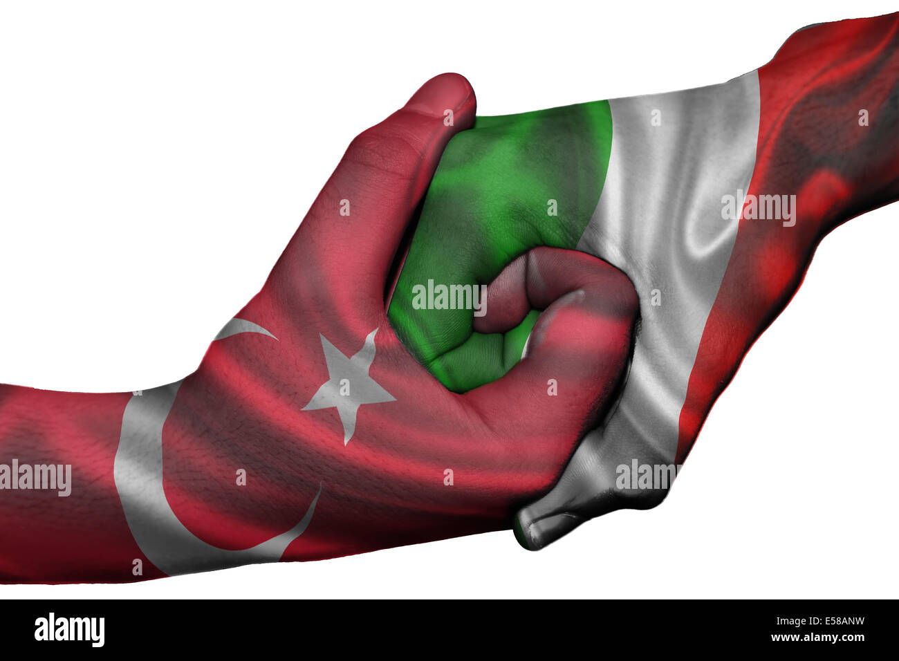 Flags handshake italy hi-res stock photography and images - Alamy