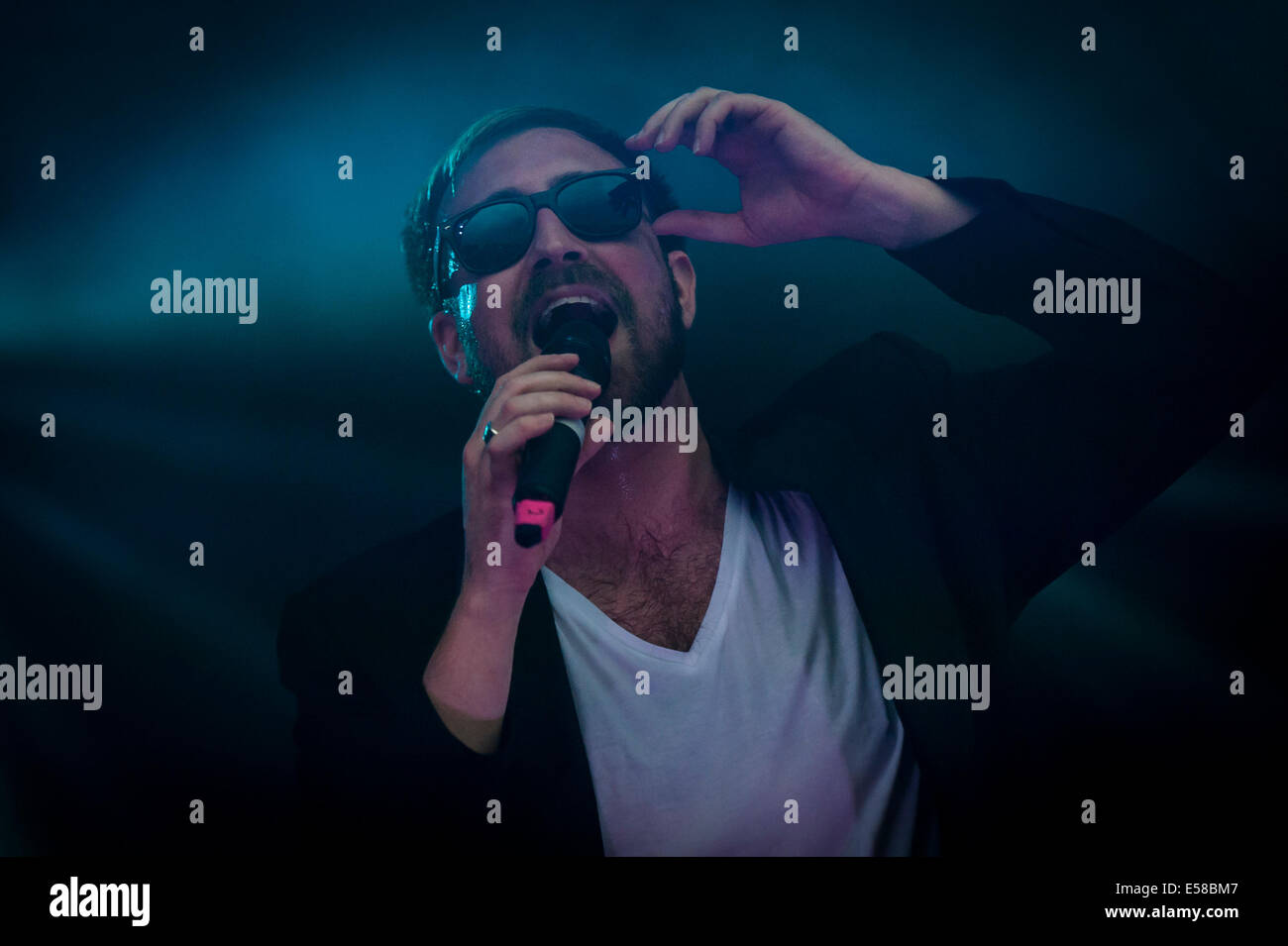 Peter, lead singer of the Kubricks performing at the Brentwood Festival ...