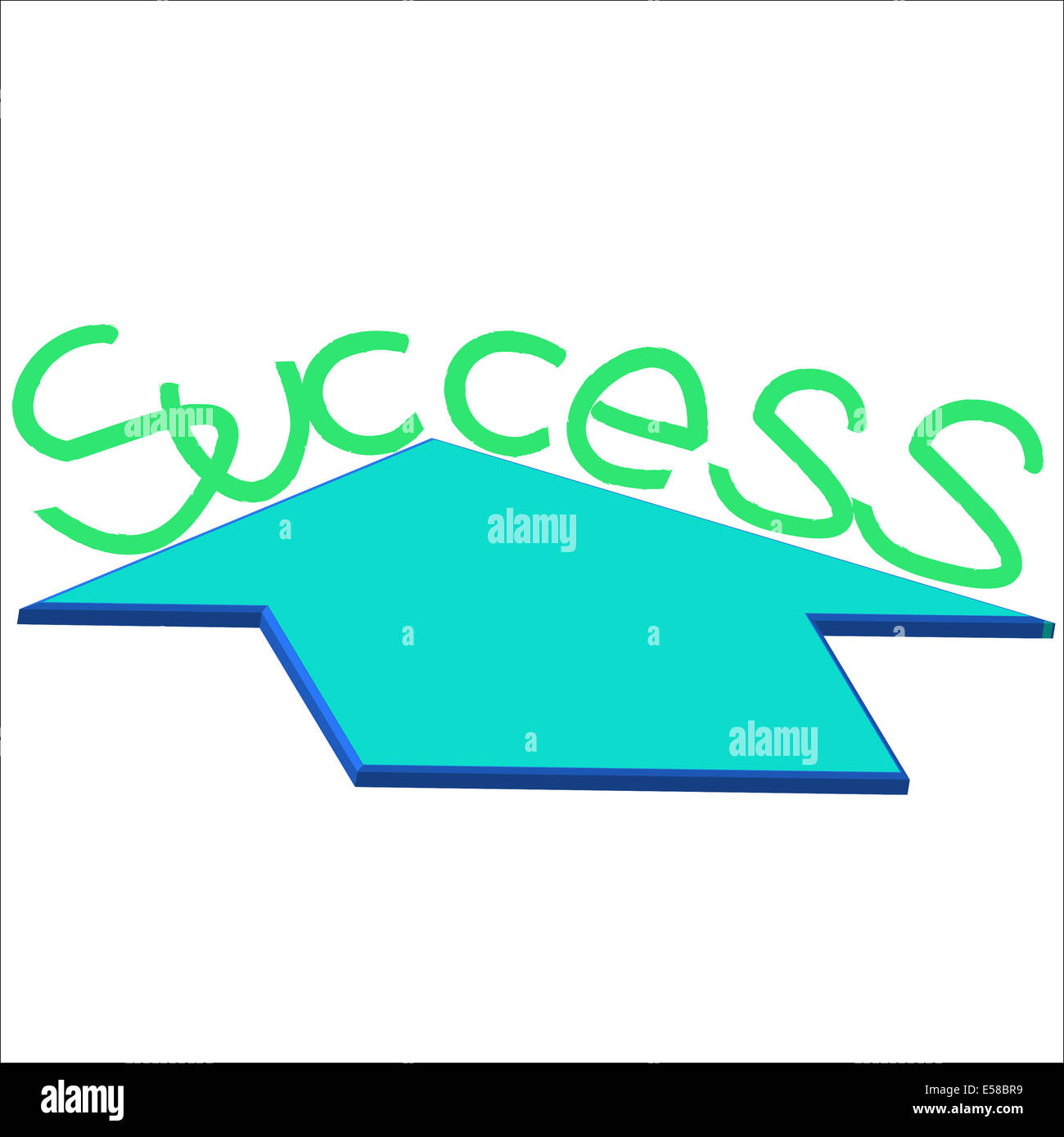 success text with growth arrow on a white background Stock Photo - Alamy