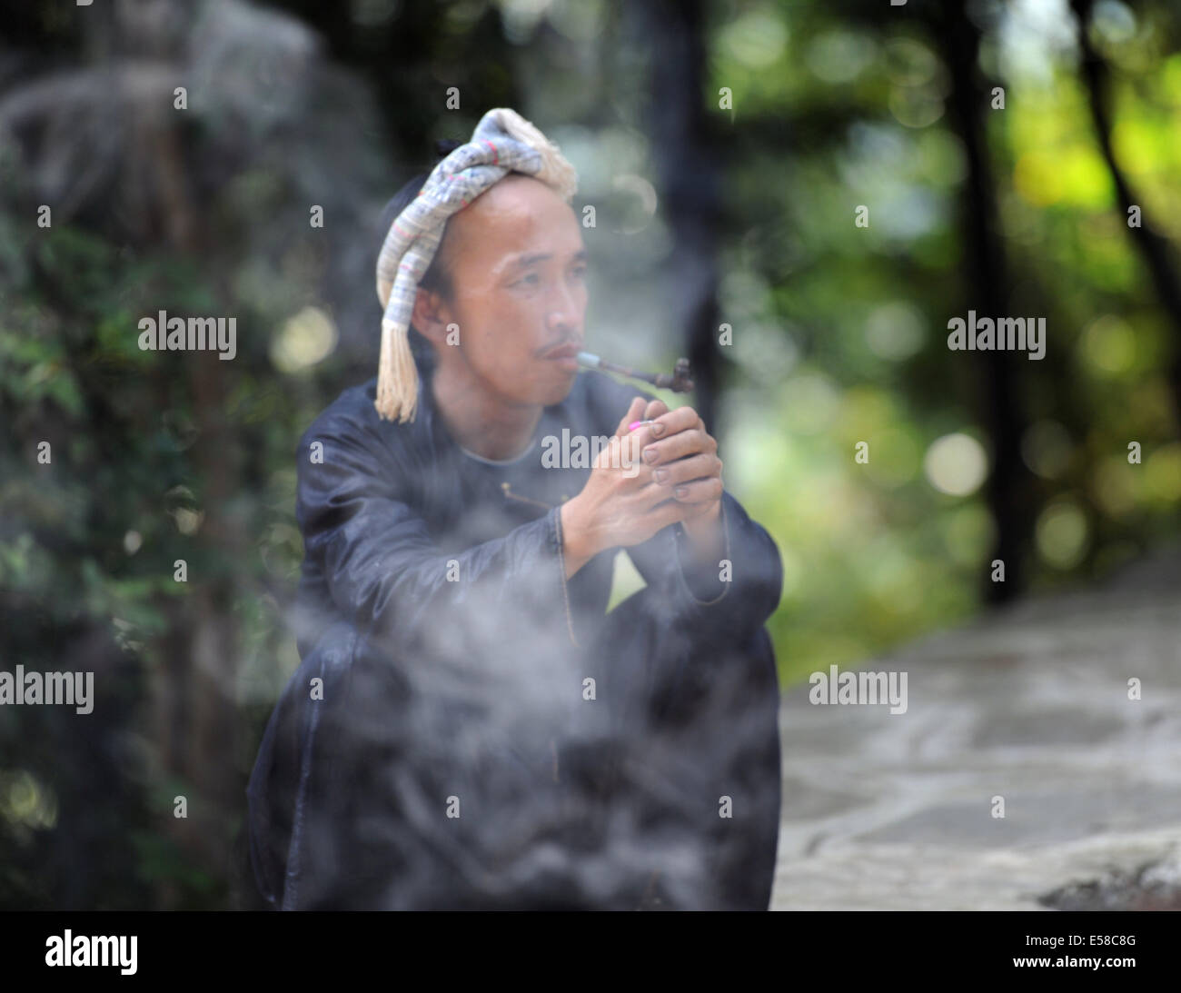 Congjiang, China's Guizhou Province. 23rd July, 2014. A man of the Miao ...