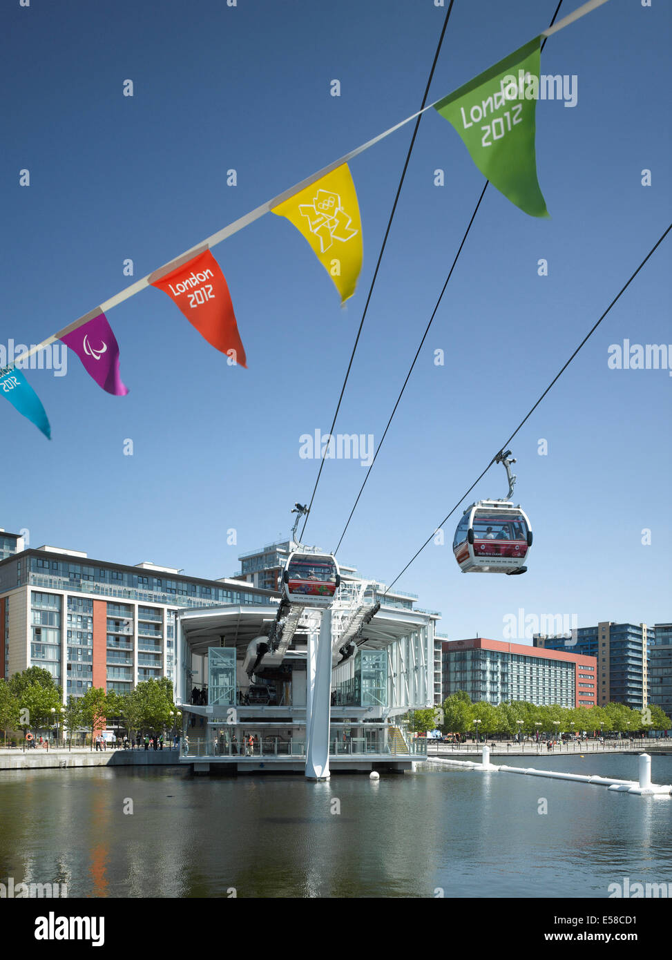 Thames Cable Car at Emirates Royal Docks, Greenwich, London Stock Photo ...