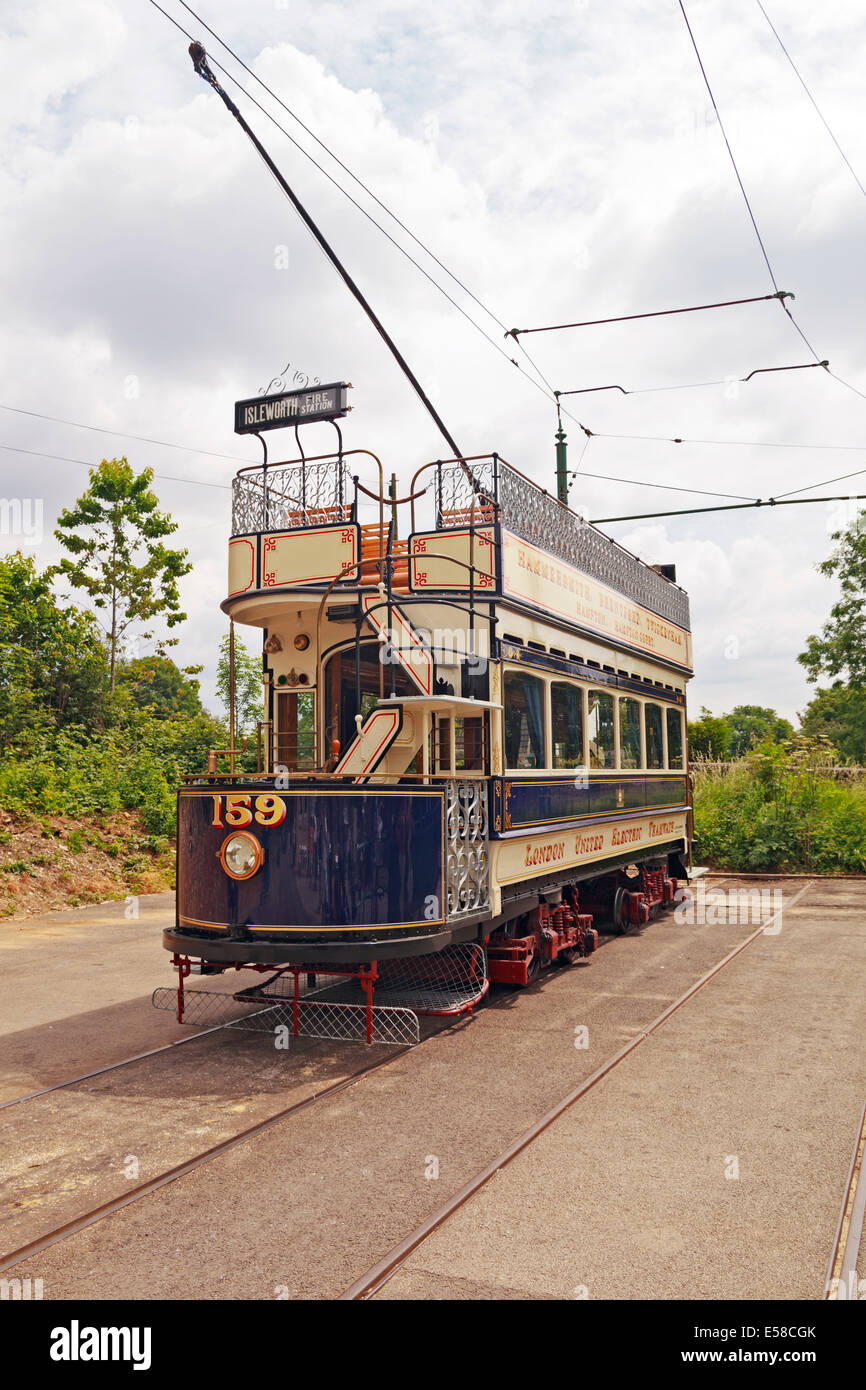 London Overhead Electric Tram Car at Crich Tramway Village Stock Photo ...