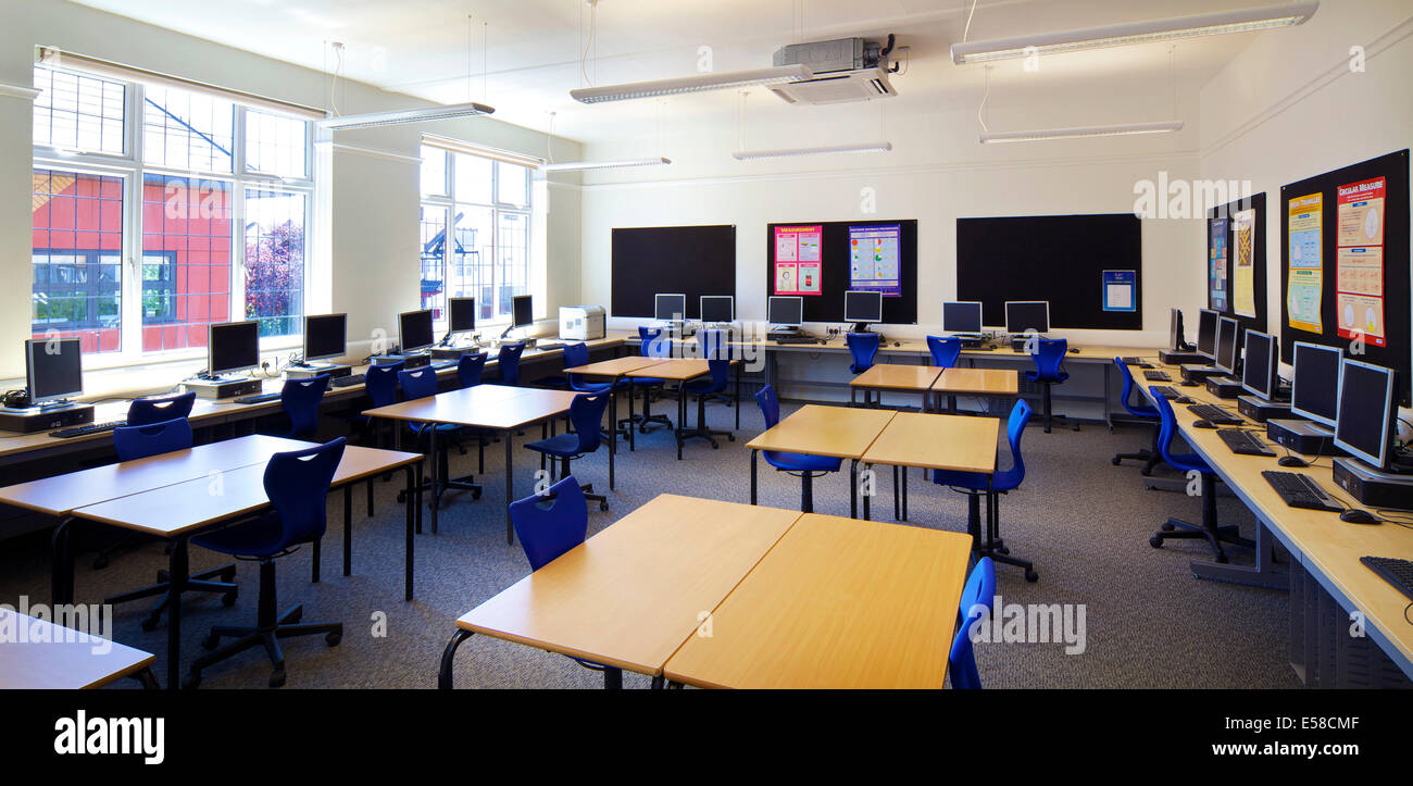 Classroom in Leyton Sixth Form College Redevelopment Stock Photo - Alamy