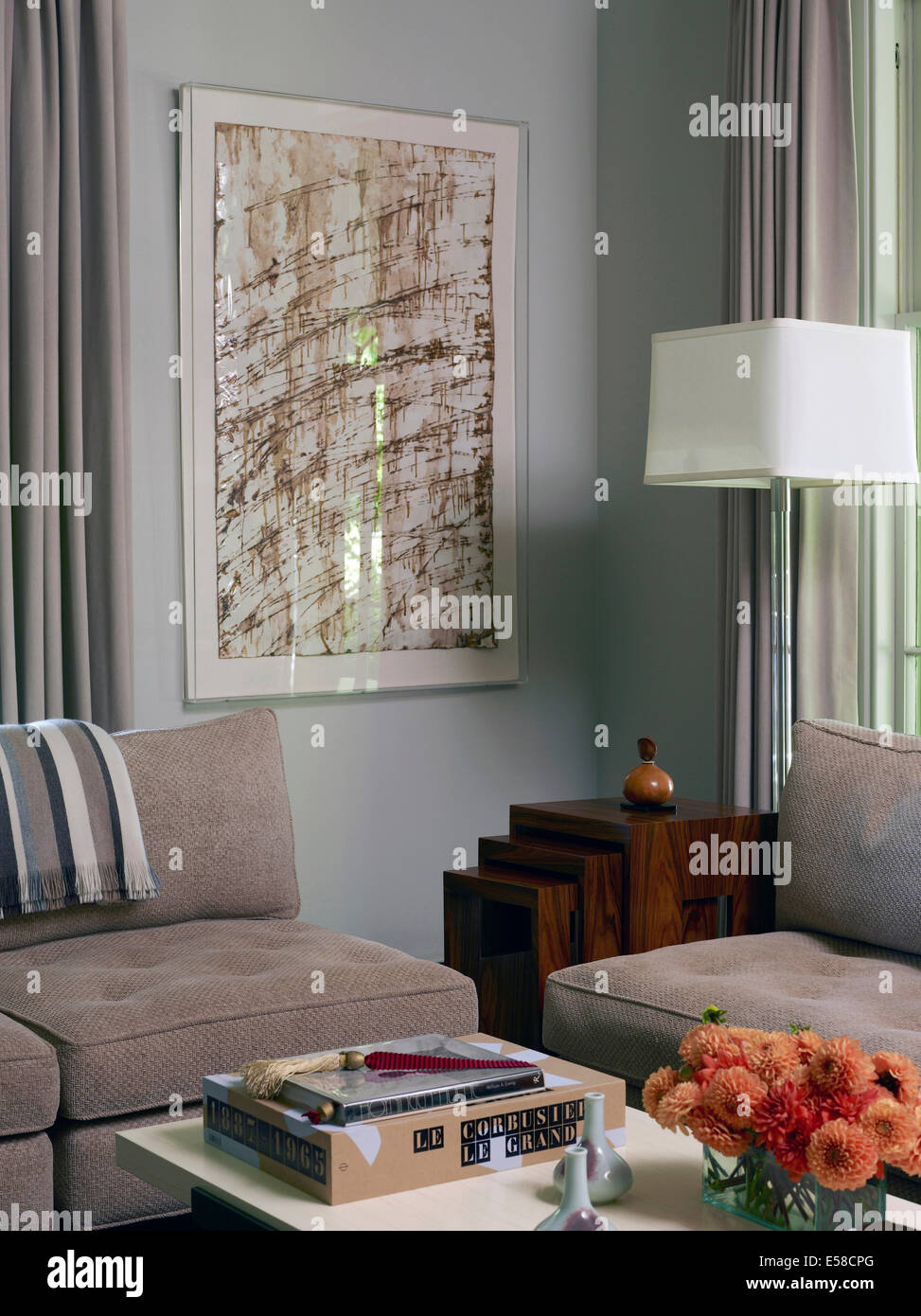 Book storage and coffee table in Jane Dillon-designed contemporary home ...