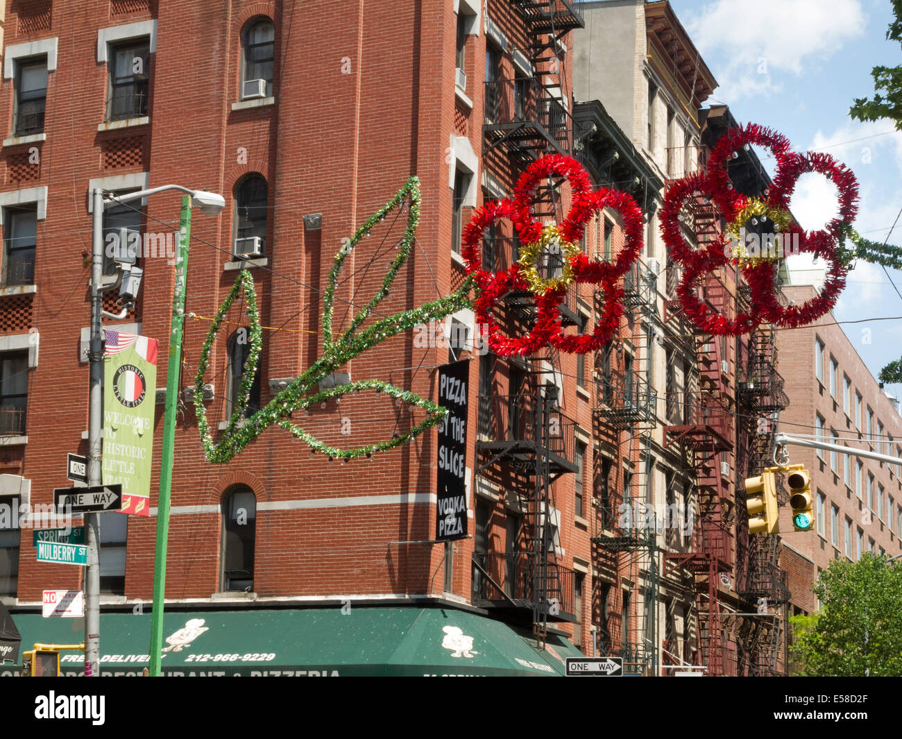 Historic Little Italy Signs and Street Ornaments, Mulberry Street ...