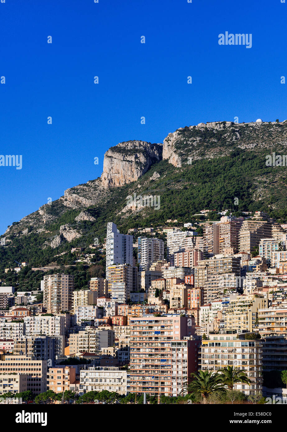 Dense cluster of city buildings, Fontvieille, Monaco Stock Photo - Alamy