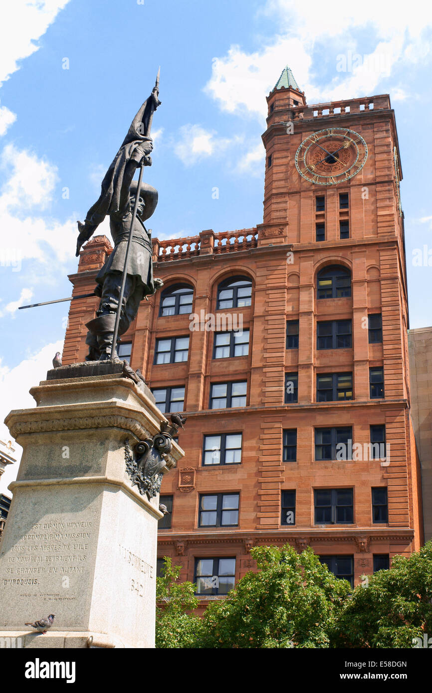 Maisonneuve monument built in 1895 in memory of Montreal founder Paul ...