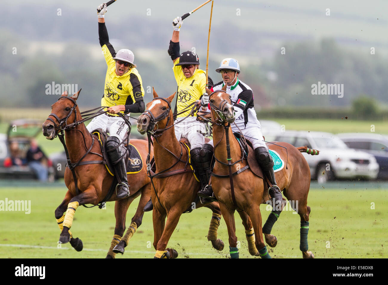World number one polo player, Adolfo Cambiaso competes in a wet and ...