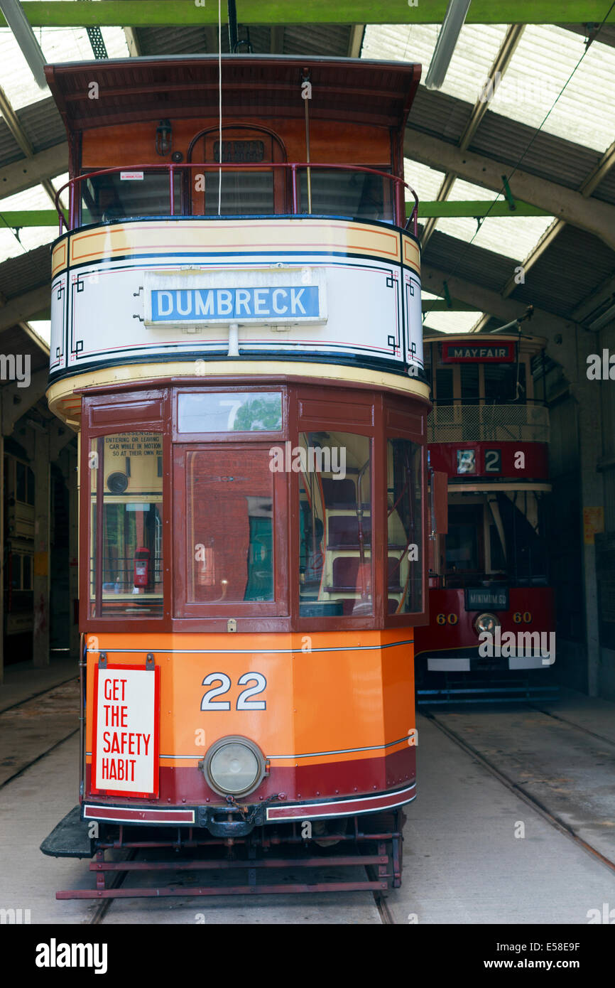 Overhead Electric Trams in the Sheds at the Crich Tramway Village Stock ...