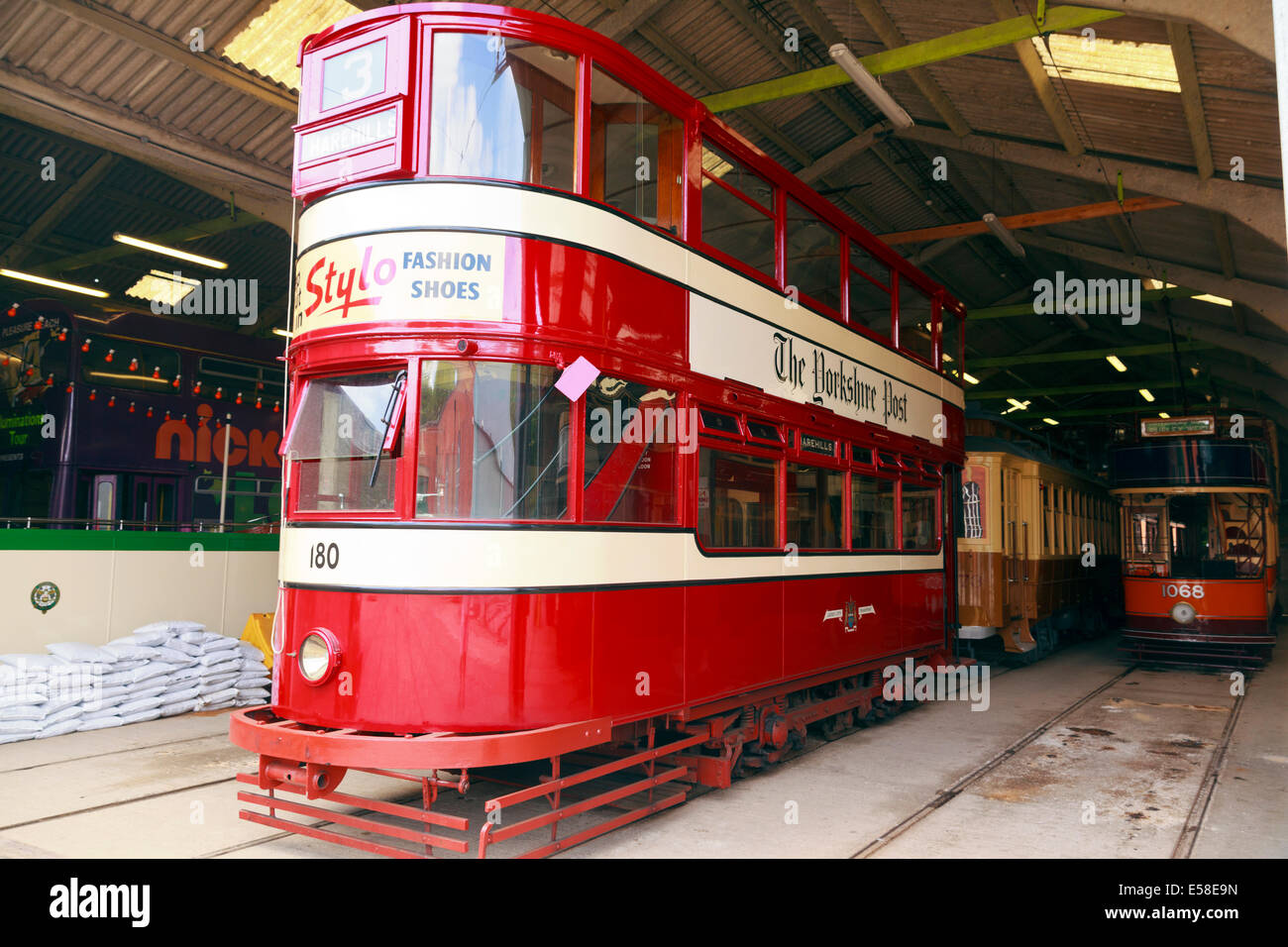 Overhead Electric Trams in the Sheds at the Crich Tramway Village Stock ...