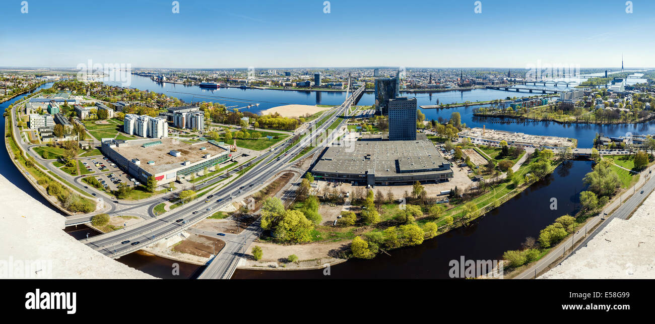 Panoramic top view of Riga city, Latvia Stock Photo - Alamy