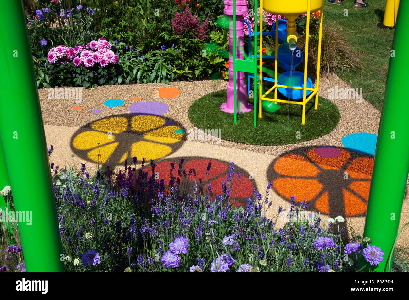 Hard landscaping in show garden Tatton Park, Manchester, UK. 23rd July ...