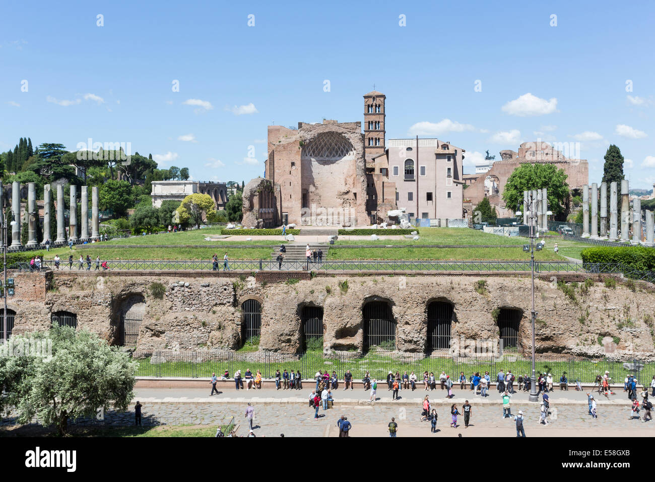 Temple of Venus at The Forum, Rome, viewed from the Colosseum on a ...