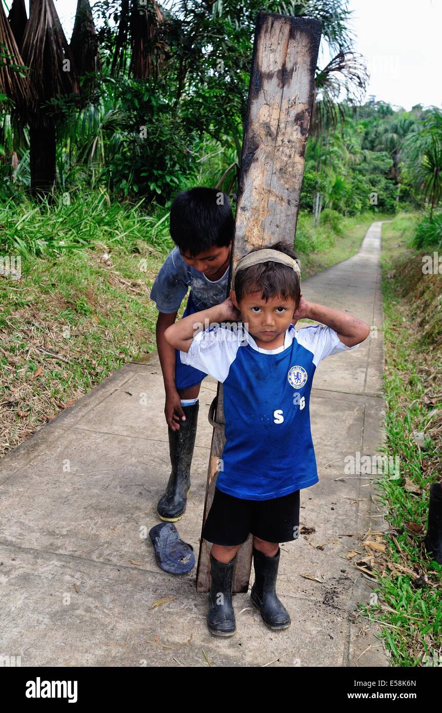 Children working rebuilding bridge in hi-res stock photography and ...