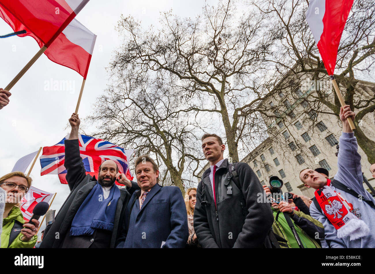Polish peaceful protest against discrimination in UK Stock Photo - Alamy