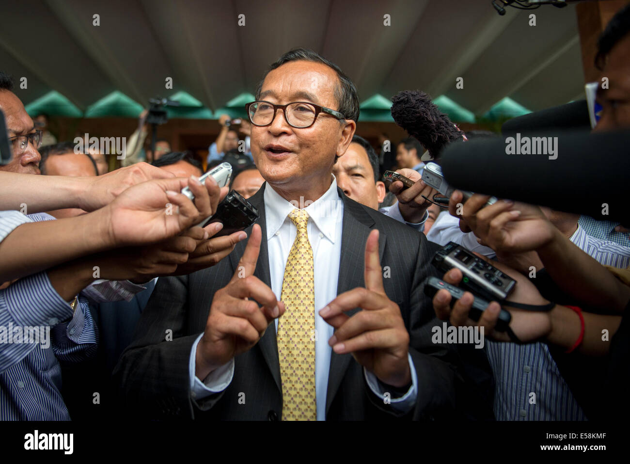 July 22, 2014 - Cambodia - Sam Rainsy, president of Cambodia National ...