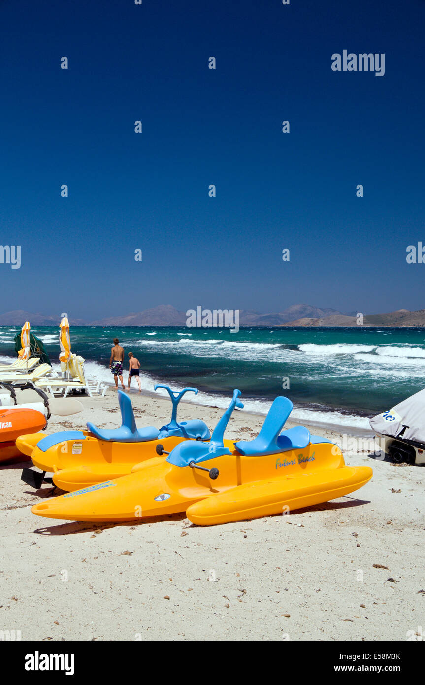 Tingaki Beach, with the Islands of Pserimos and Kalymnos on the right ...