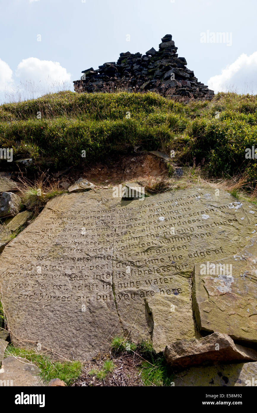 Stanza Stone on Ovenden Moor near Denholme, West Yorkshire Stock Photo ...
