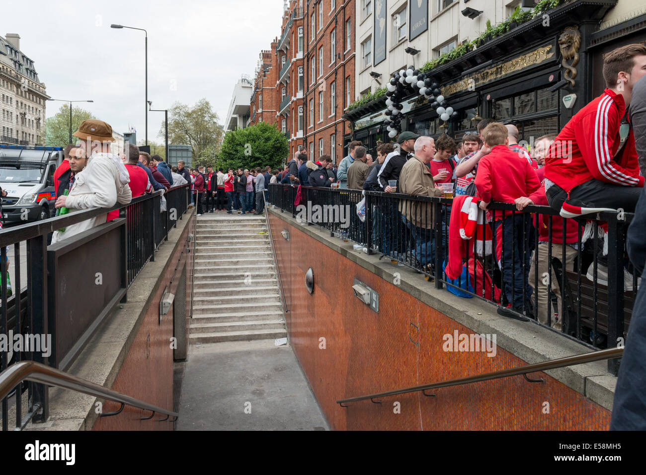 Arsenal fans gathering in London to support their club in semi final ...