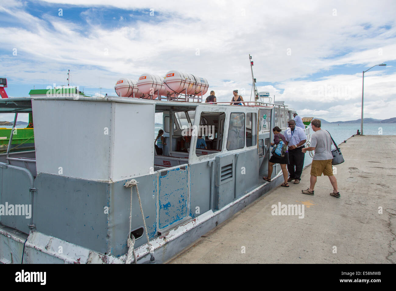 Ferry dock on the Caribbean Island of Virgin Gorda in the British ...