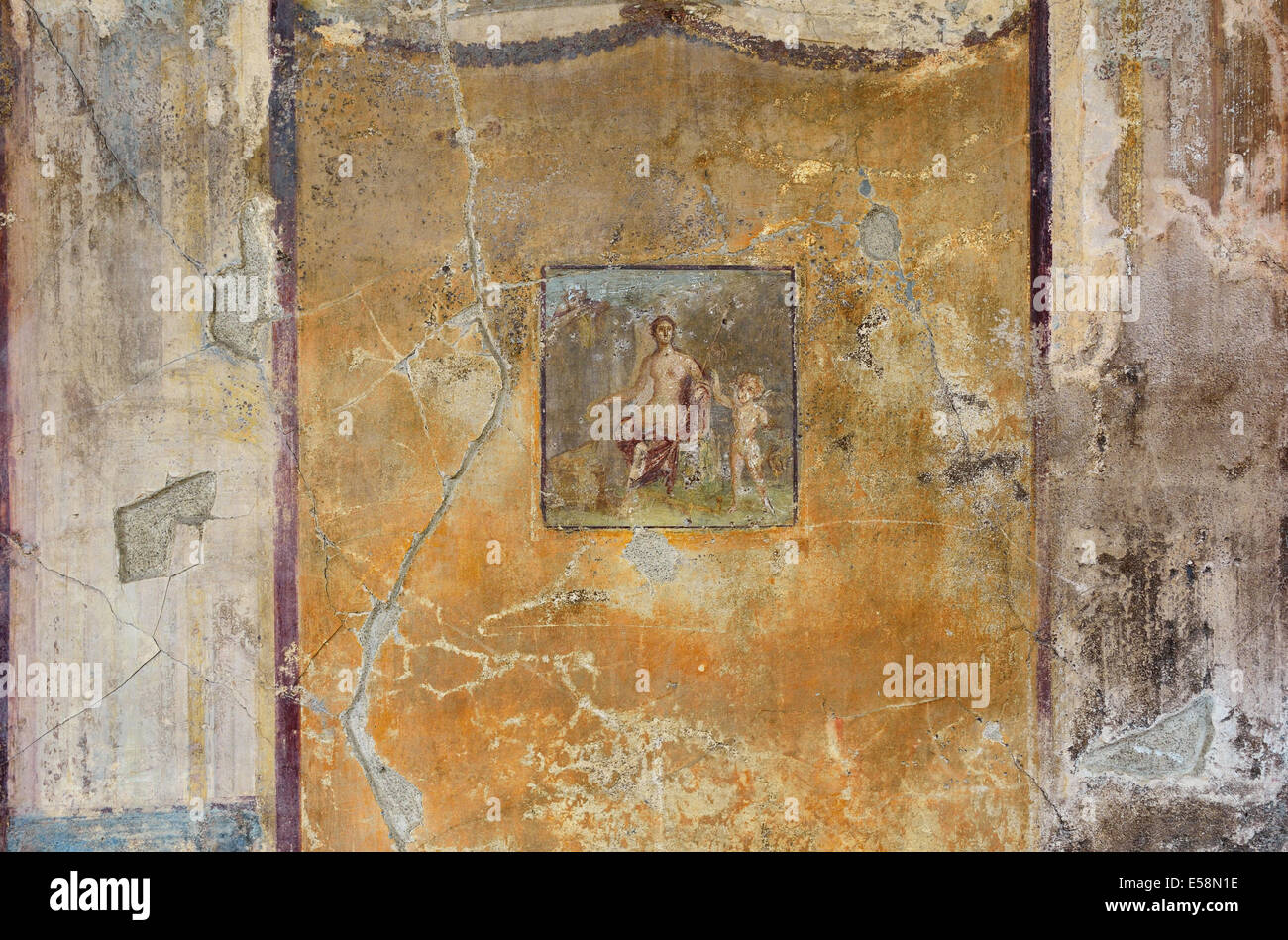 Ancient wall with an extant mural Stock Photo - Alamy