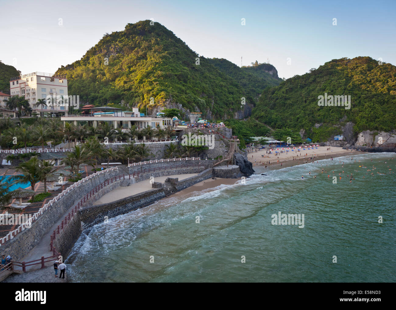 Beach at Cat Ba Island in Halong Bay Stock Photo - Alamy