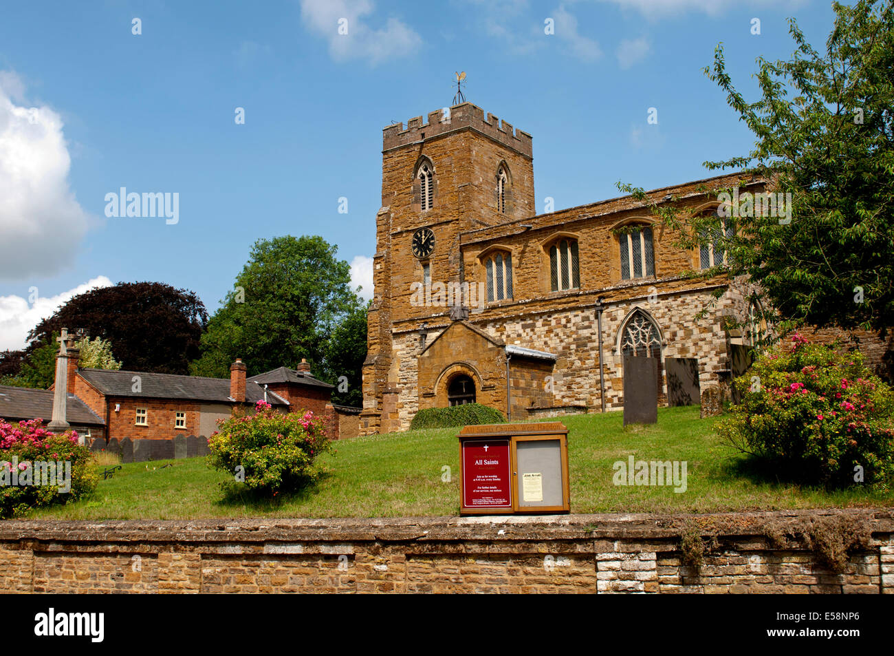 All Saints Church, West Haddon, Northamptonshire, England, UK Stock ...
