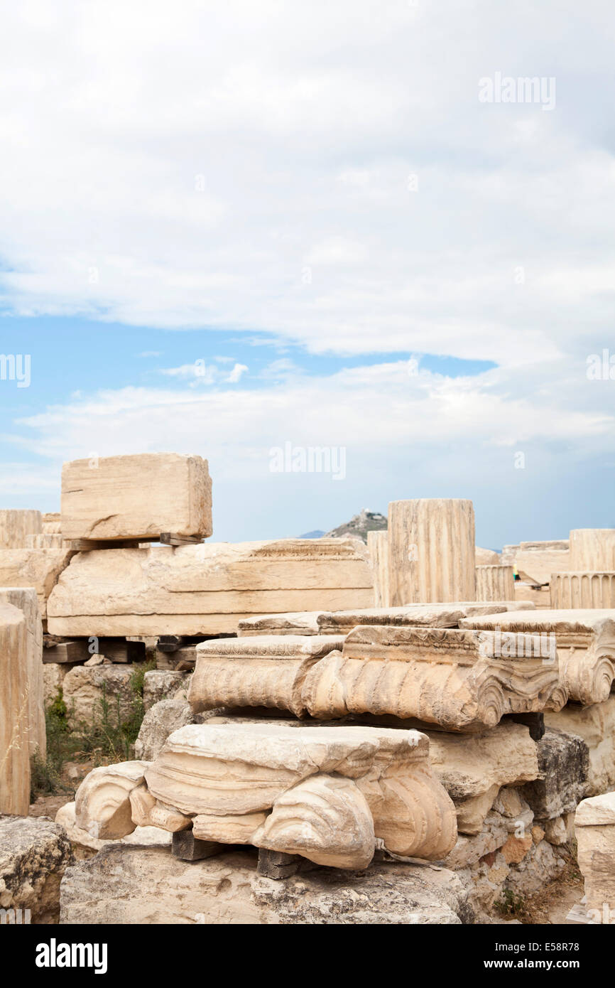 Greek Column, ruins at Acropolis hill Stock Photo - Alamy