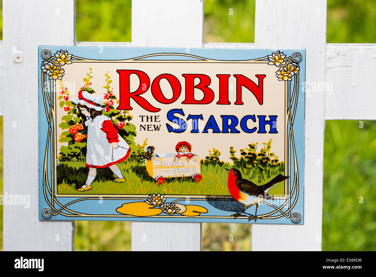 An old advert for Robin Starch Stock Photo - Alamy