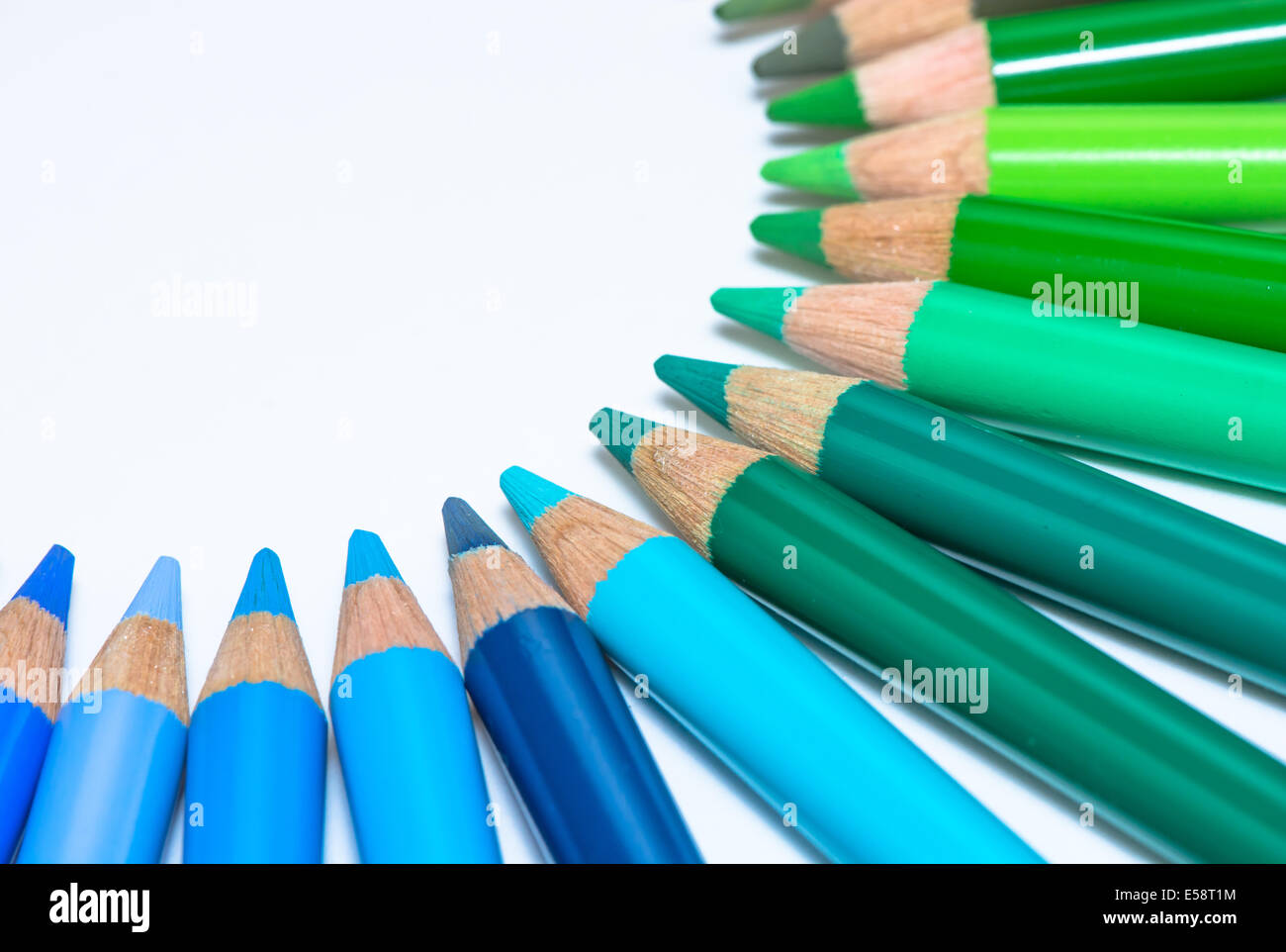 Isolated Circle with Colorful Crayons Stock Photo - Alamy