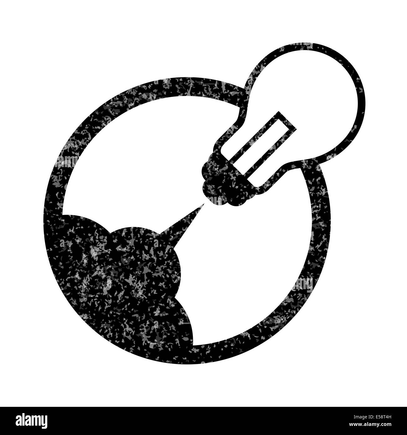 Vector illustration of light bulb rocket grunge icon Stock Photo - Alamy