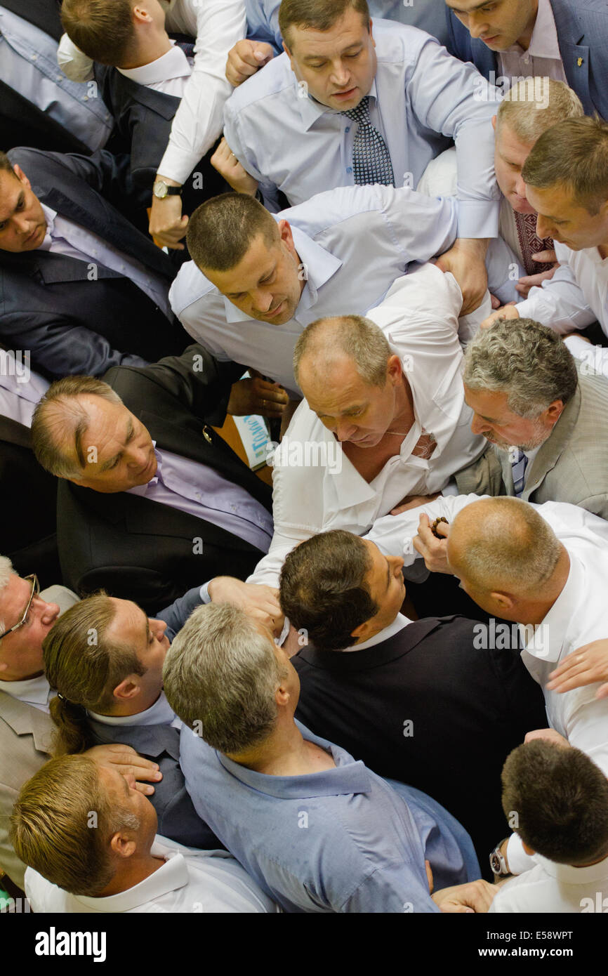 Kiev, Ukraine. 23rd July, 2014. Ukrainian parliamentary deputies from ...